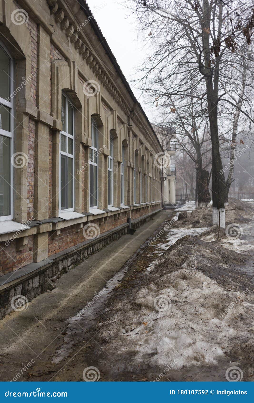 Dull winter street stock photo. Image of track, magic - 180107592