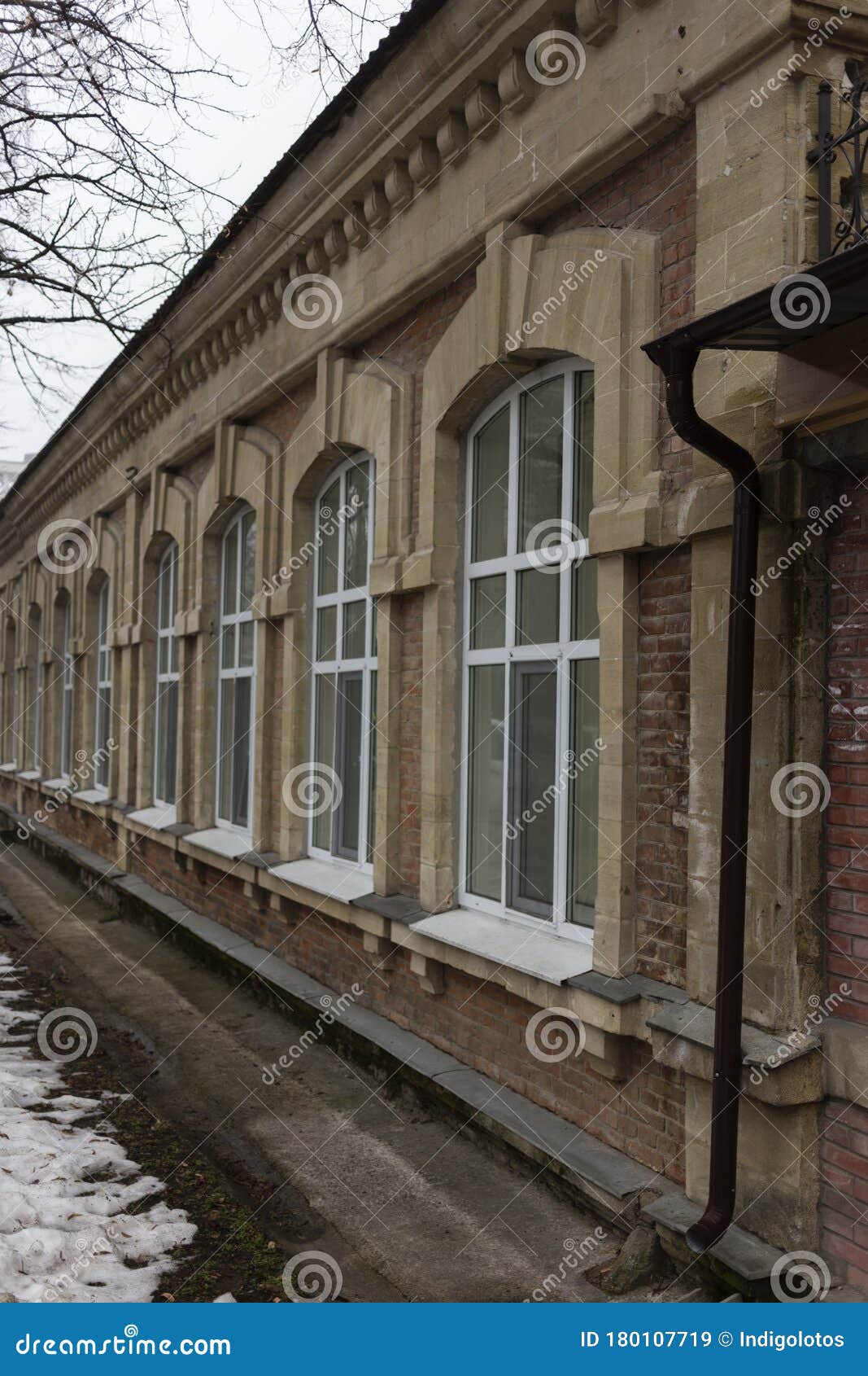 Dull winter street stock image. Image of branch, trace - 180107719