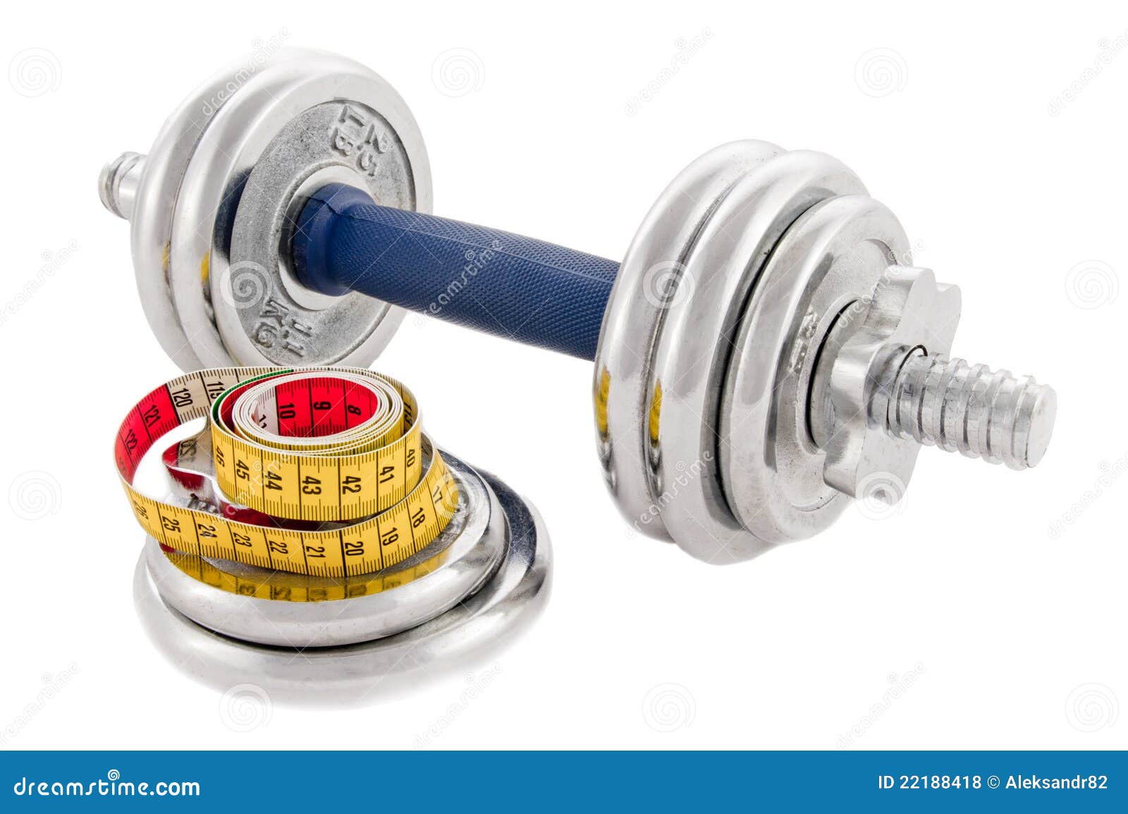 Dumb bell and tape measure stock photo. Image of heavy - 22188418