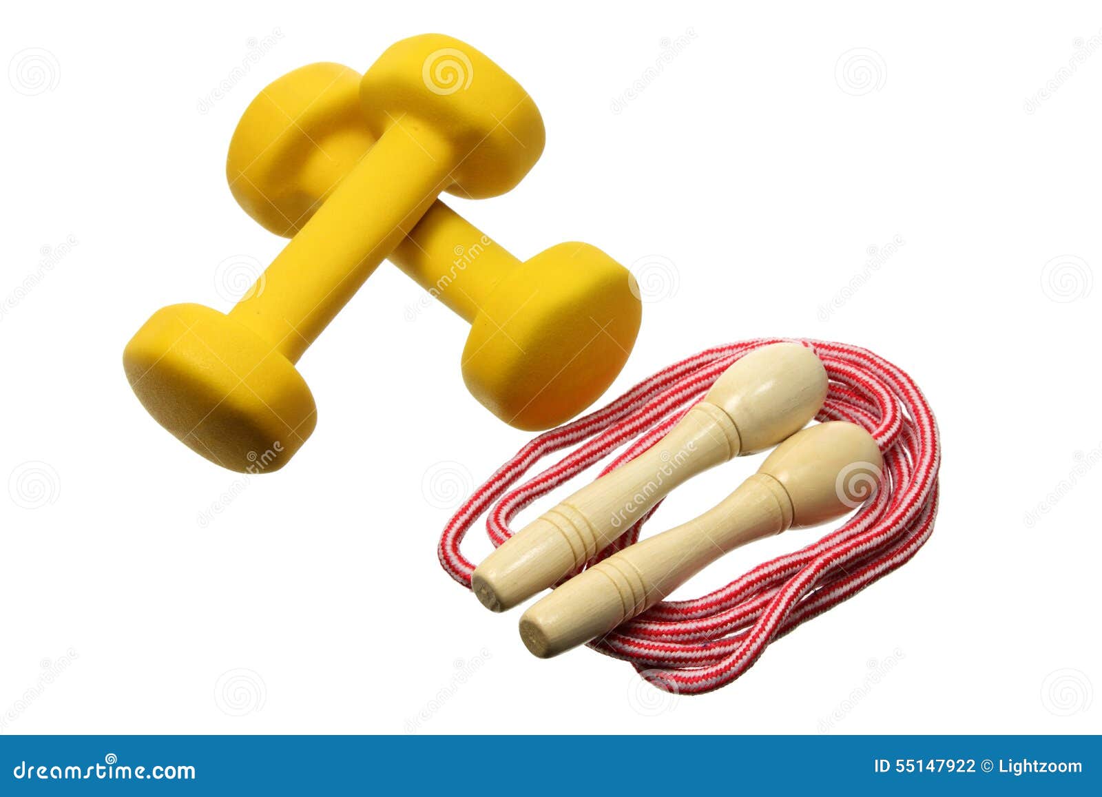 Dumb Bells and Skipping Rope Stock Photo - Image of workout, healthy ...