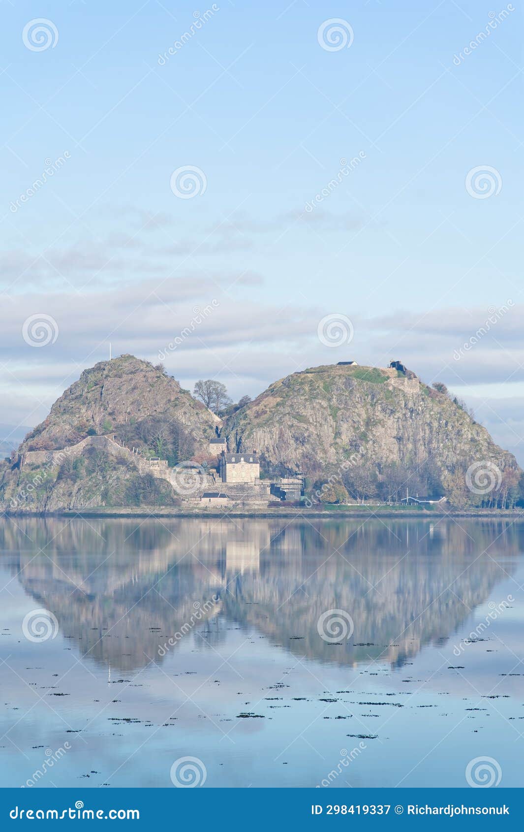 Dumbarton Castle on Volcanic Rock Overlooking the River Clyde Stock ...
