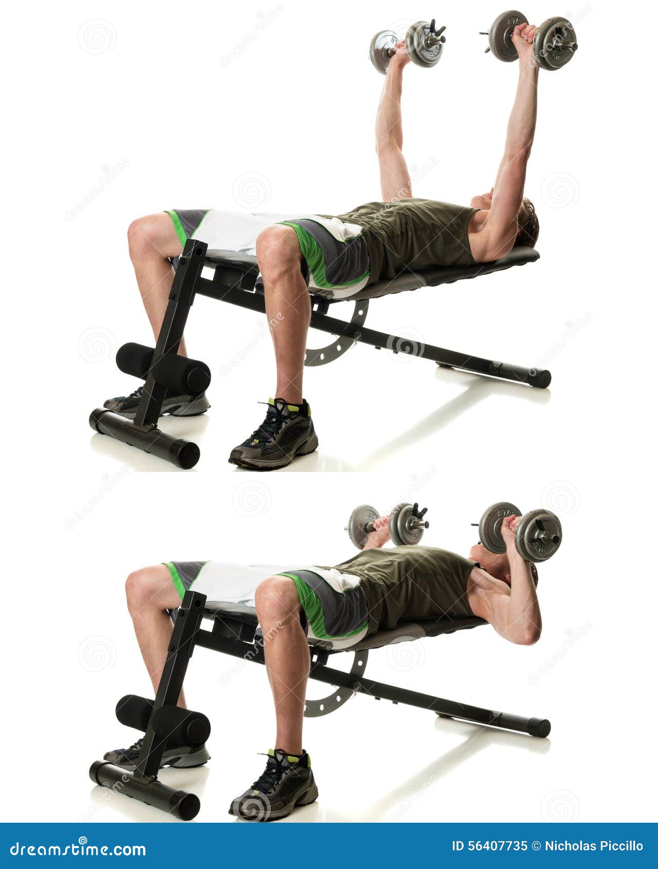 Dumbbell Chest Press stock image. Image of fitness, work - 56407735