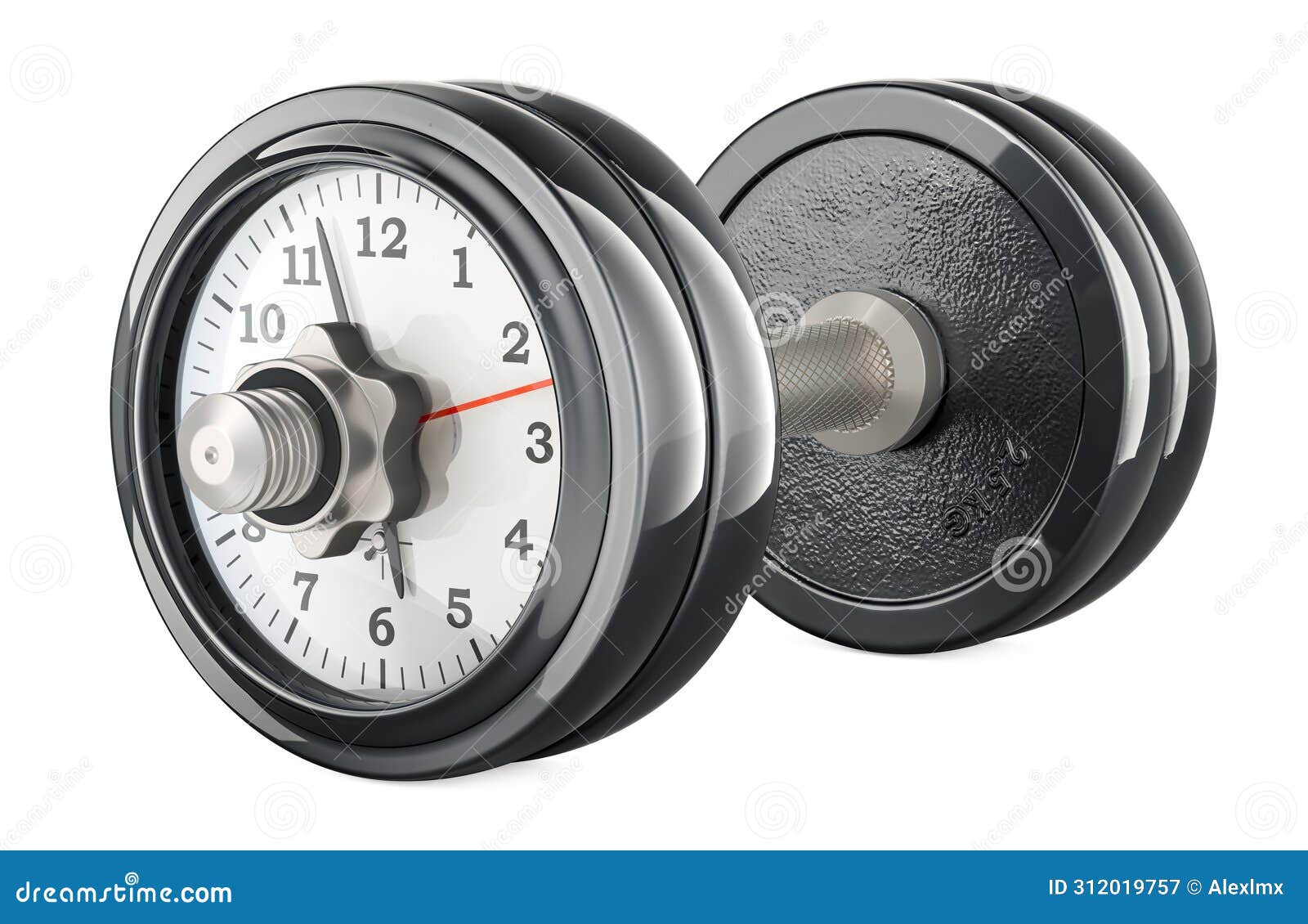 Dumbbell with Clock. Sport Time, Concept Stock Illustration ...