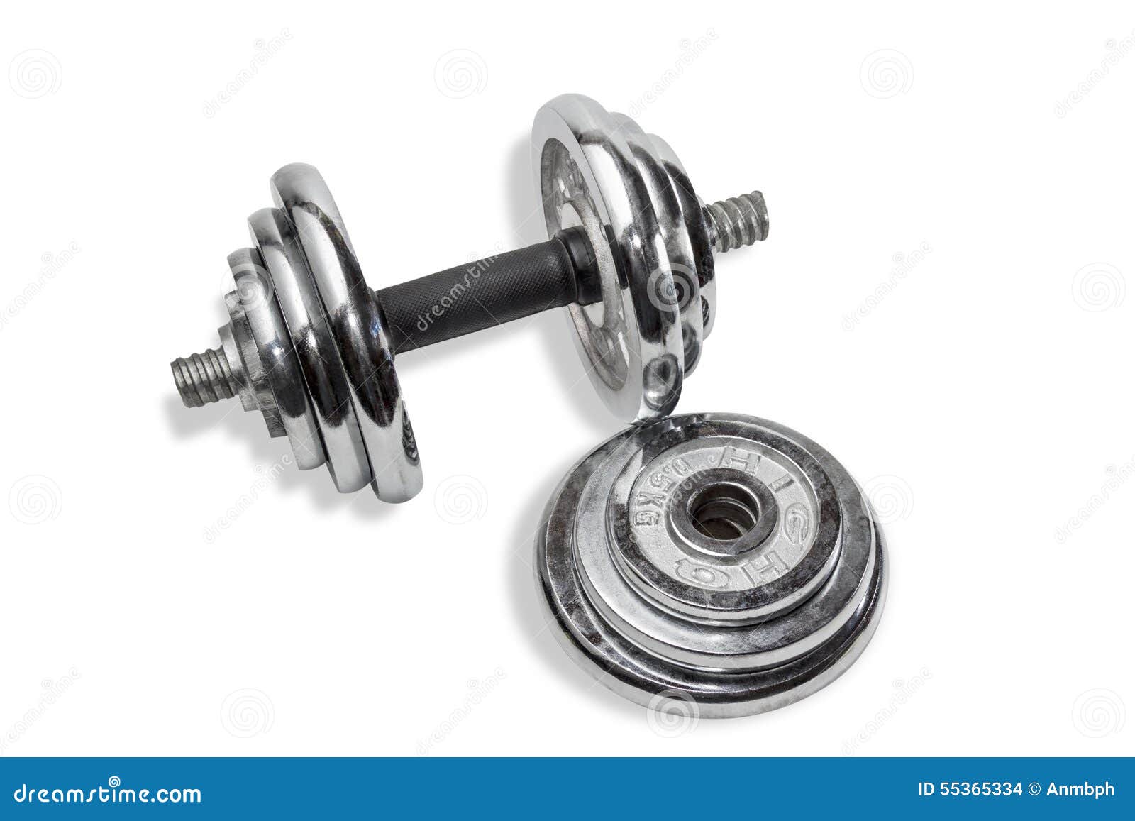 Dumbbell stock photo. Image of kind, disc, dumbbell, physical - 55365334