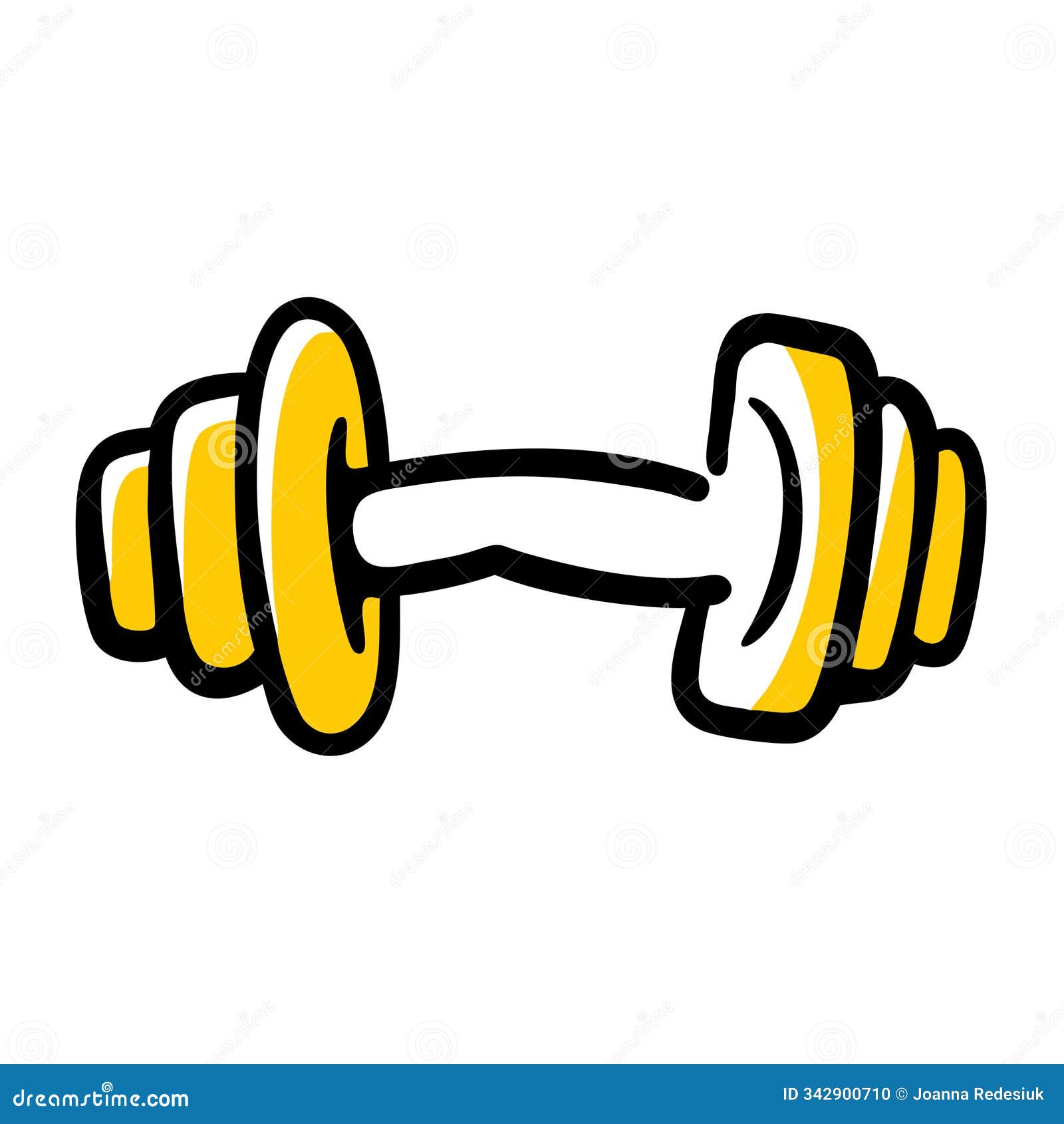 Dumbbell Curved, Outline Only Cartoon Vector | CartoonDealer.com #123152093