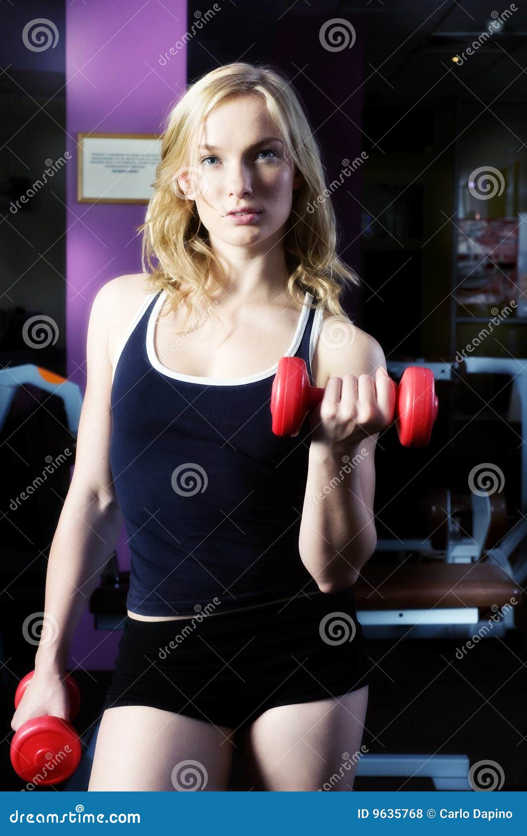The dumbbell girl stock photo. Image of exercise, body - 9635768