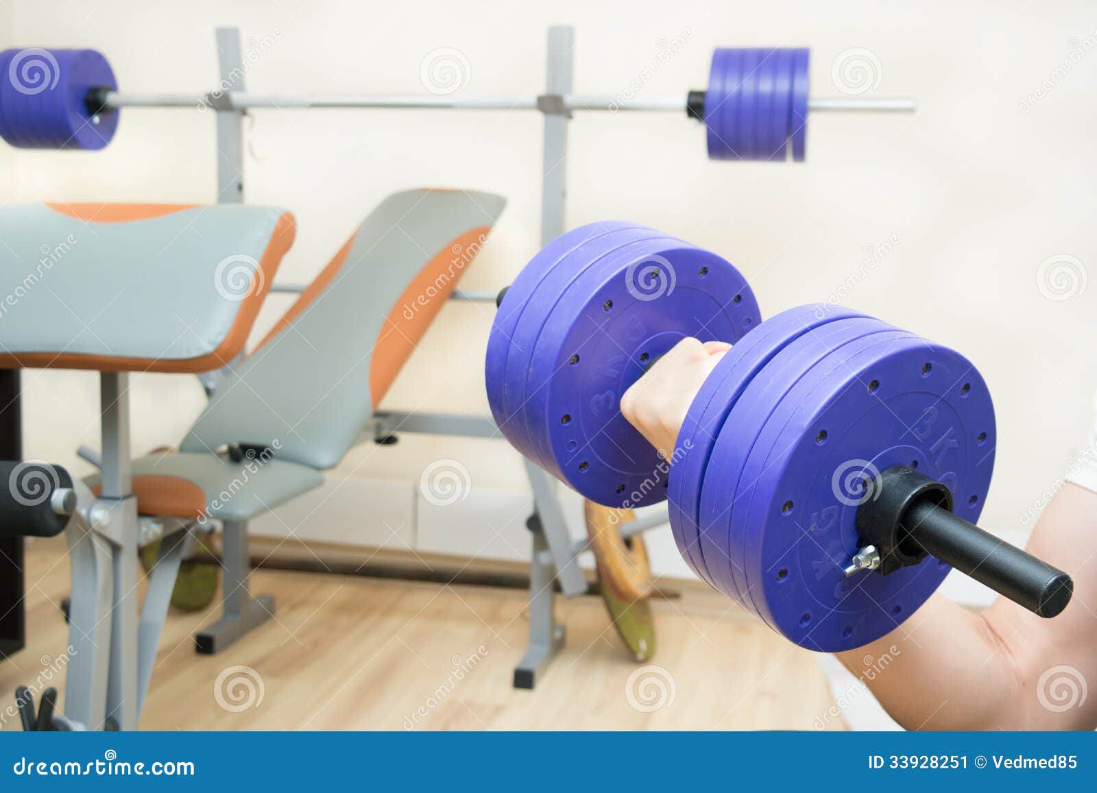 Dumbbell and gym stock image. Image of fitness, biceps - 33928251