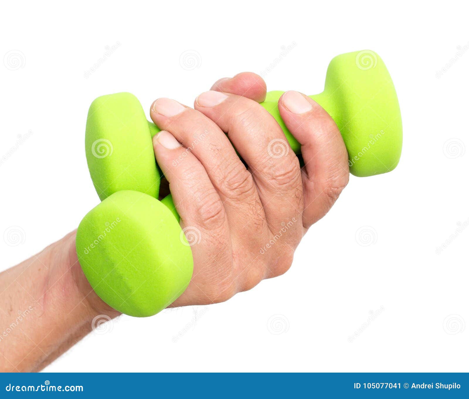 Dumbbell in Hand on a White Background Stock Image - Image of slim ...
