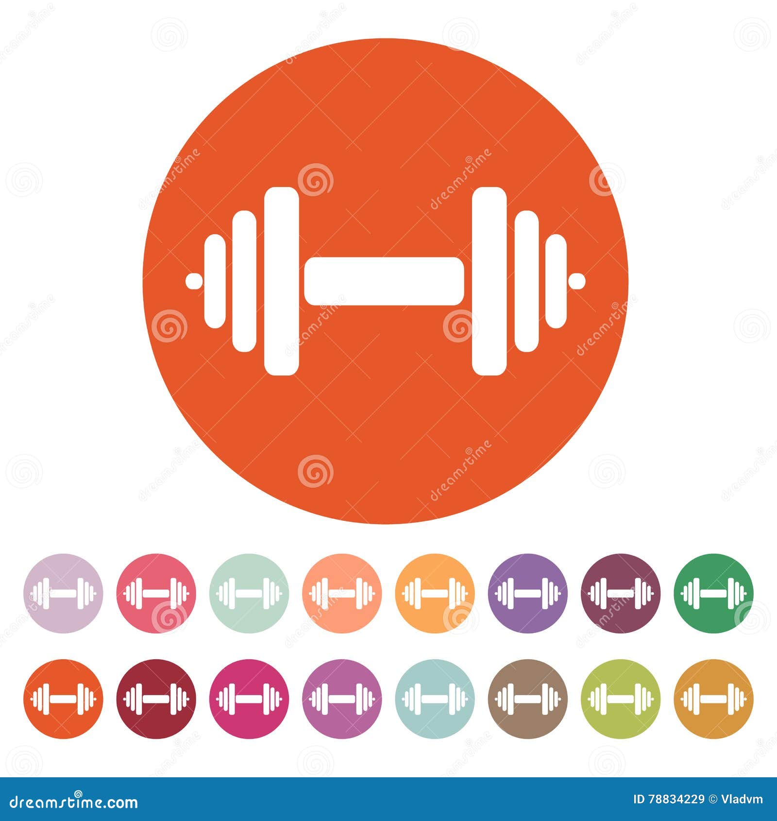 The Dumbbell Icon. Barbell Symbol Stock Vector - Illustration of ...