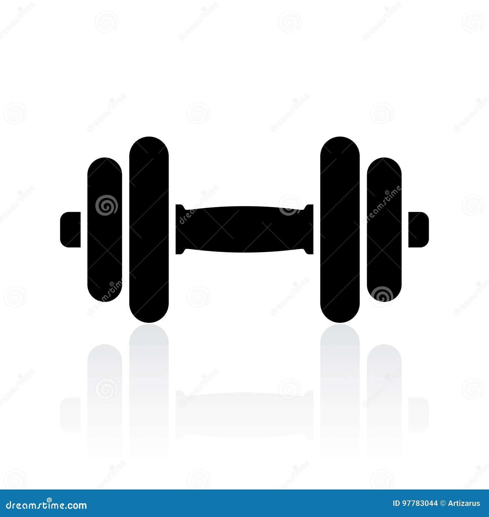 Dumbbell icon stock vector. Illustration of sign, weight - 97783044