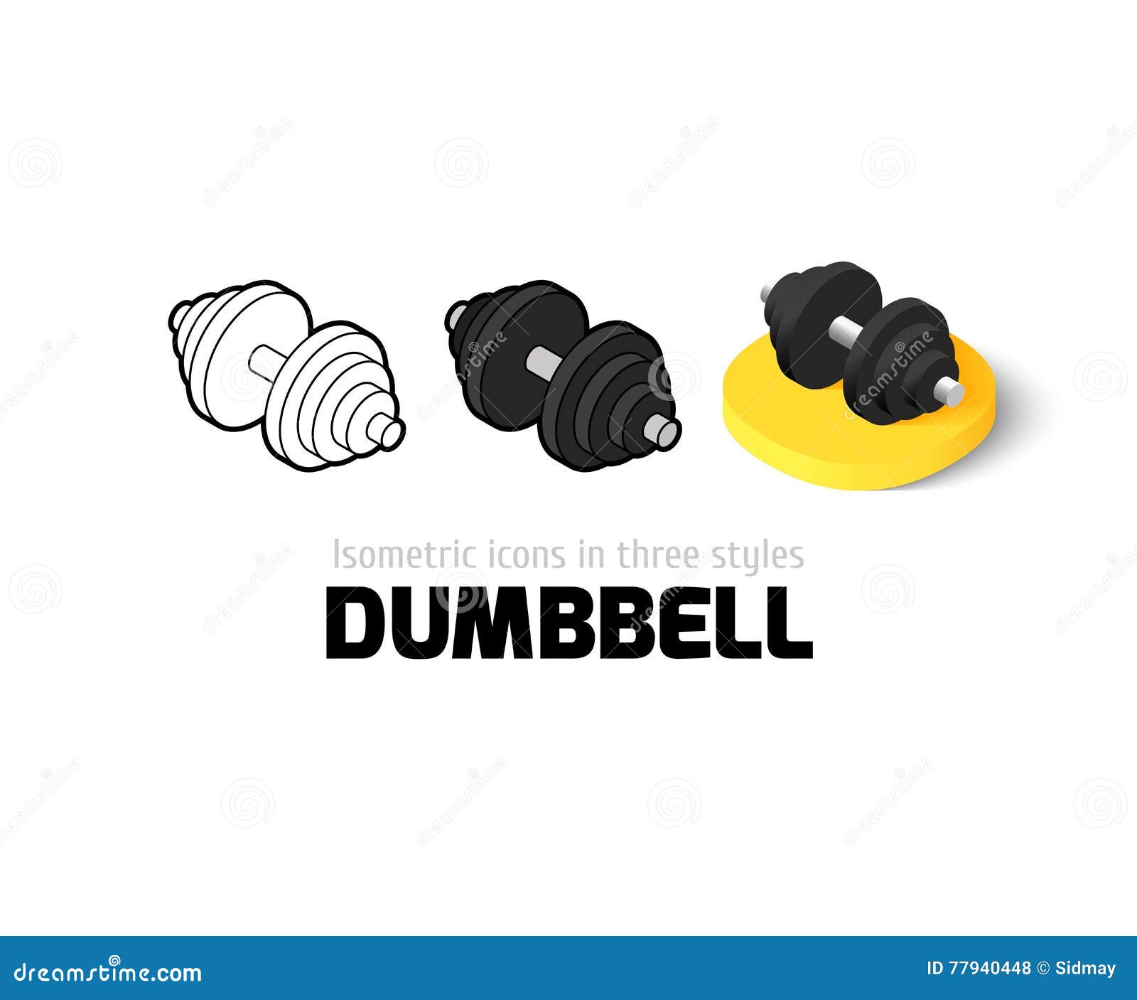Dumbbell Icon in Different Style Stock Vector - Illustration of lifting ...