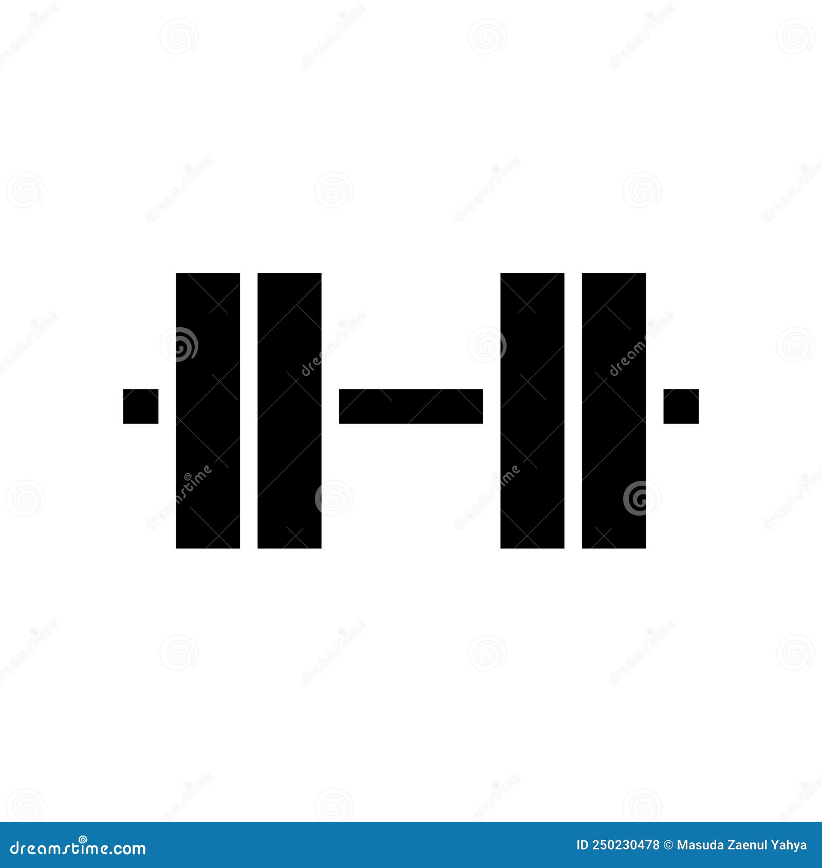Dumbbell icon template stock vector. Illustration of barbell - 250230478