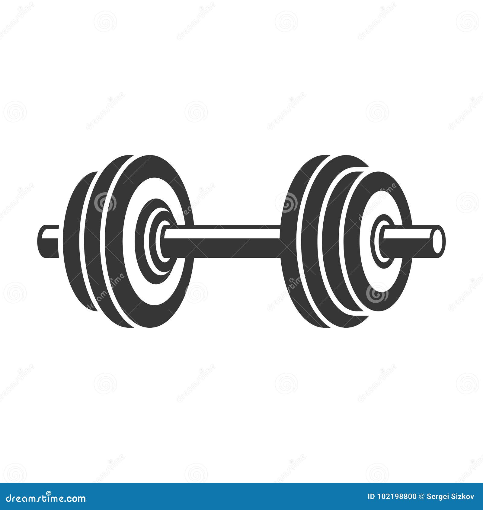 Dumbbell Icon on White Background. Vector Stock Vector - Illustration ...