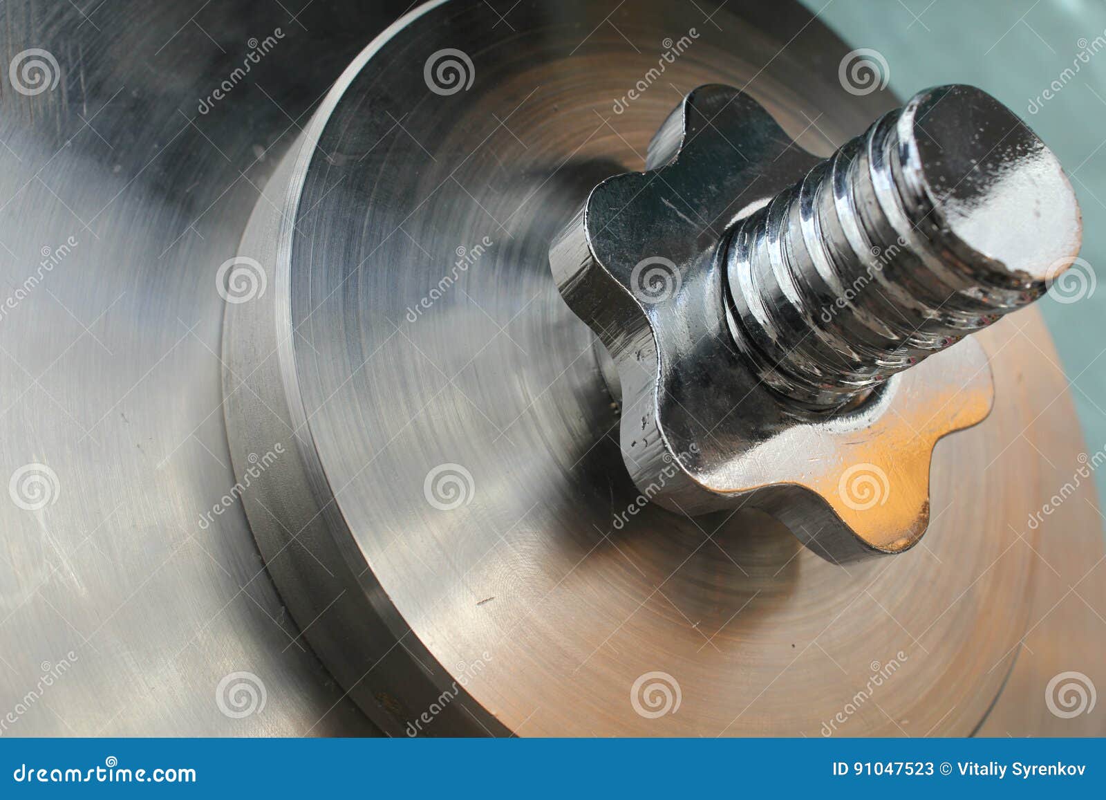 Dumbbell, Large Nut Close-up, with Large Thread Stock Image - Image of ...