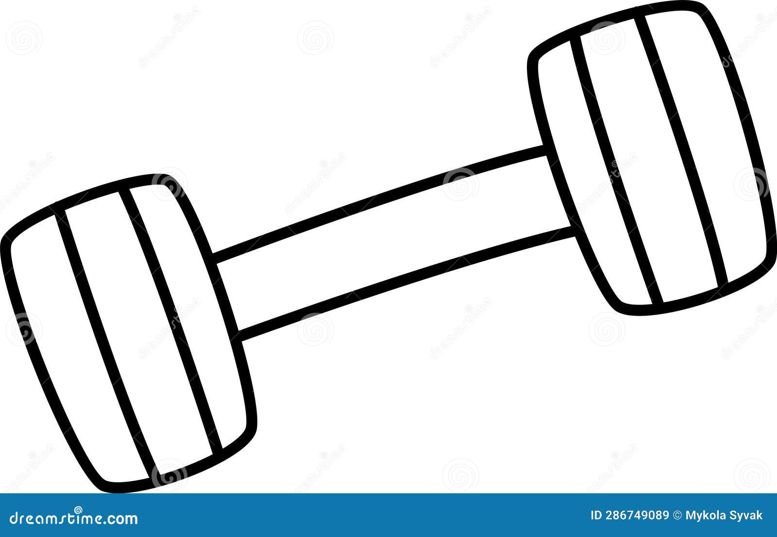Dumbbell Lined Doodle stock illustration. Illustration of health ...