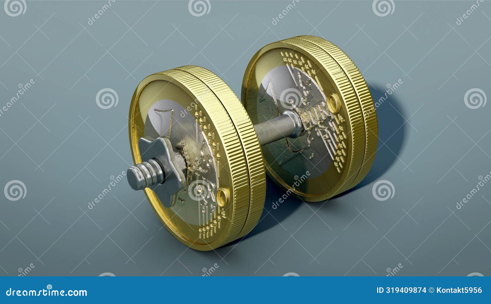 Dumbbell Made from Euro Coins Stock Illustration - Illustration of ...