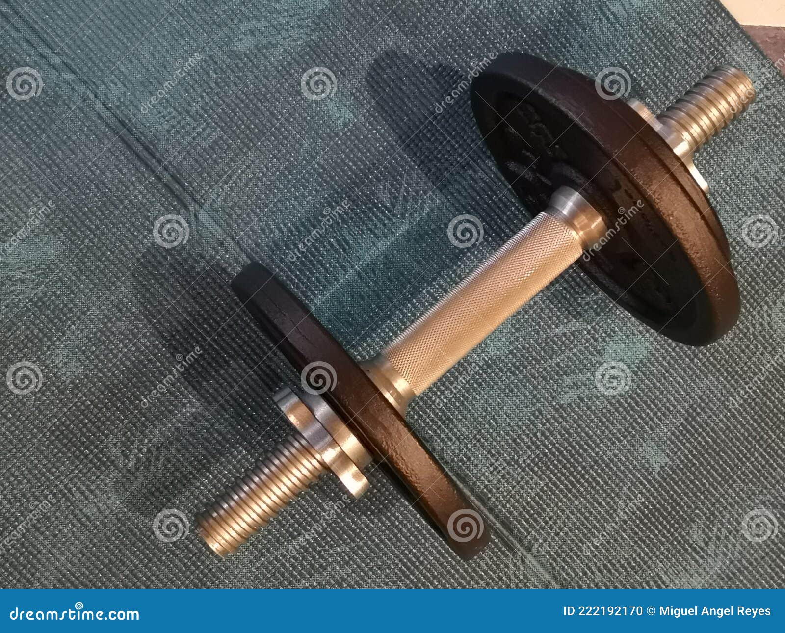 Dumbbell Muscle Training on a Gym Mat Stock Photo - Image of food ...