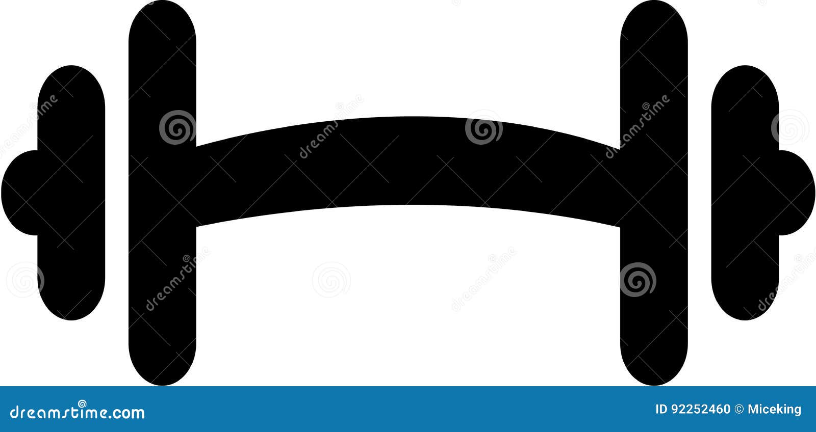 Dumbbell Pictogram stock vector. Illustration of steel - 92252460