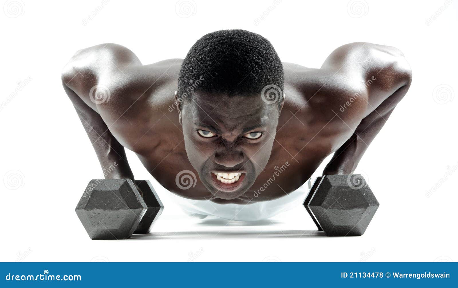 Dumbbell push ups stock photo. Image of muscles, chest - 21134478