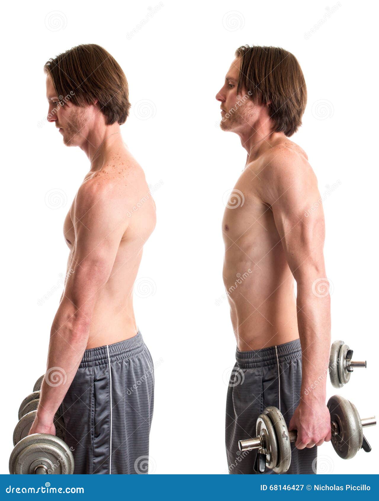 Dumbbell Shrug Exercise stock image. Image of person - 68146427