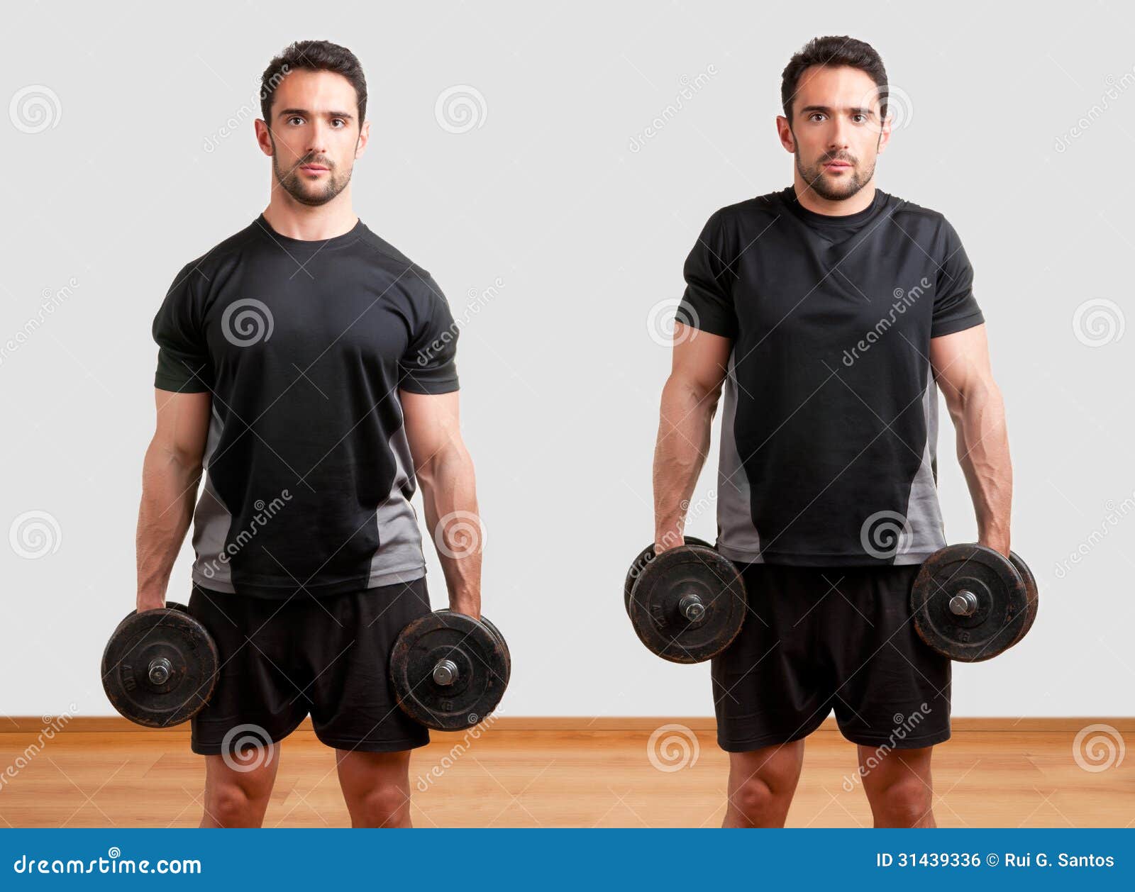 Dumbbell Shrugs stock photo. Image of modern, sportswear - 31439336