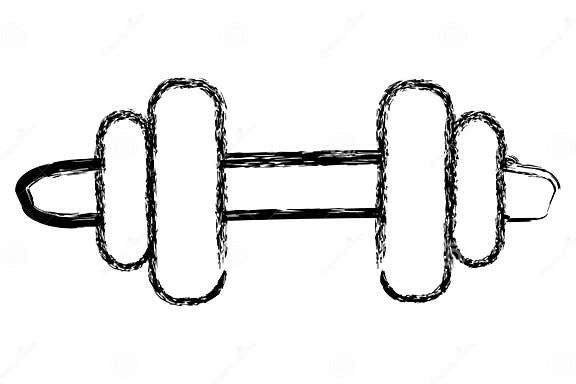 Dumbbell, Simple Vector Hand Draw Sketch Stock Illustration ...