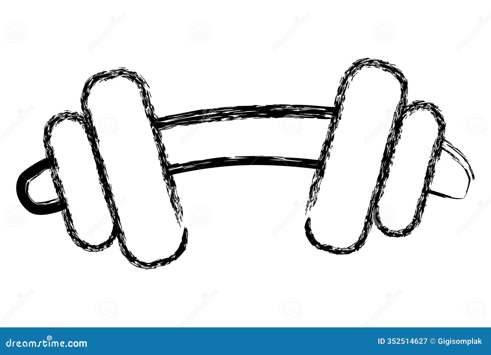 Dumbbell, Simple Vector Hand Draw Sketch Stock Illustration ...