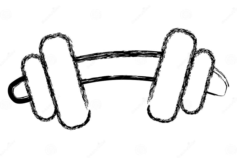 Dumbbell, Simple Vector Hand Draw Sketch Stock Illustration ...