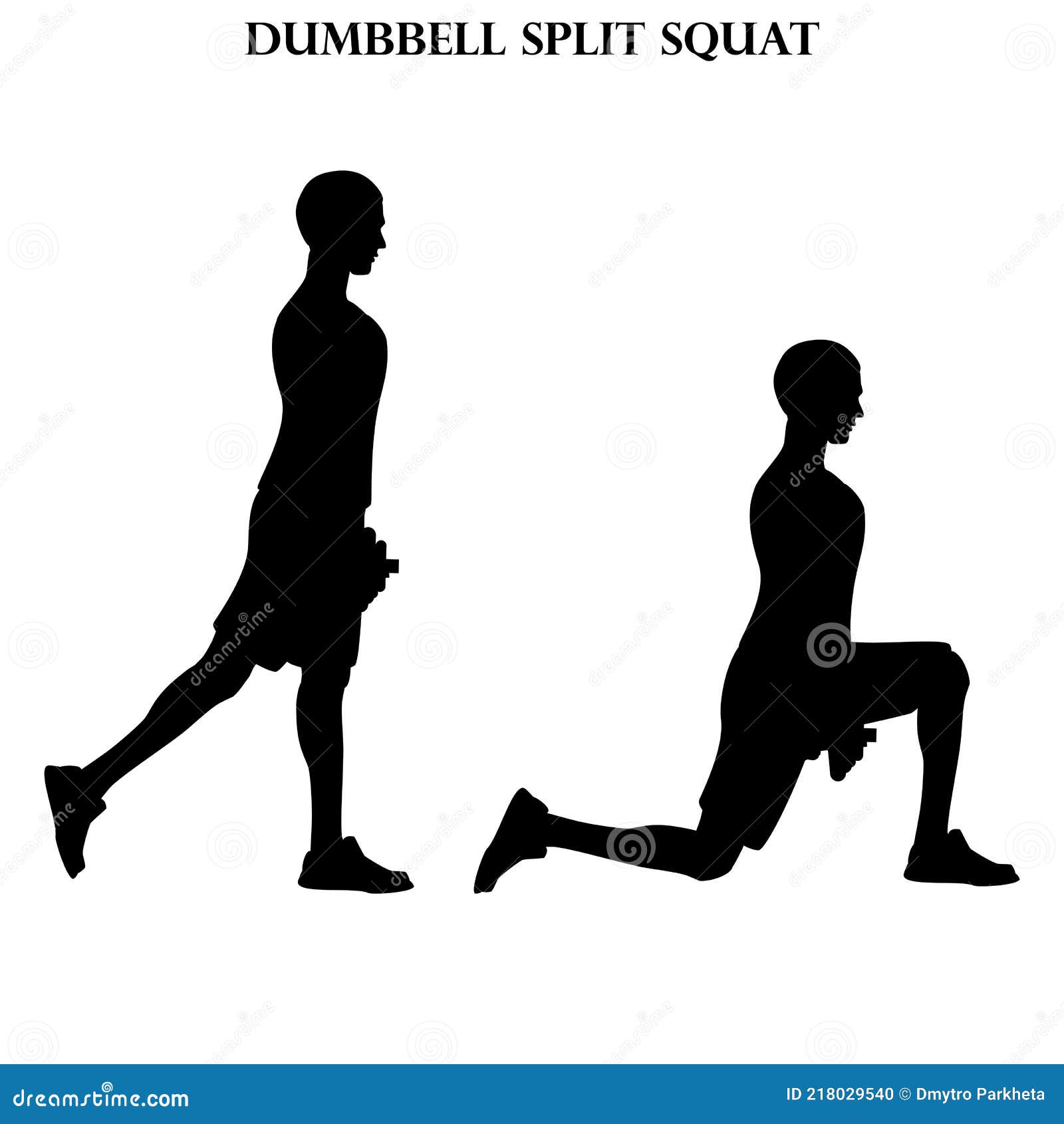 Dumbbell Split Squat Exercise Strength Workout Vector Illustration ... Dumbbell Split Squat Exercise Strength Workout Vector Illustration ...