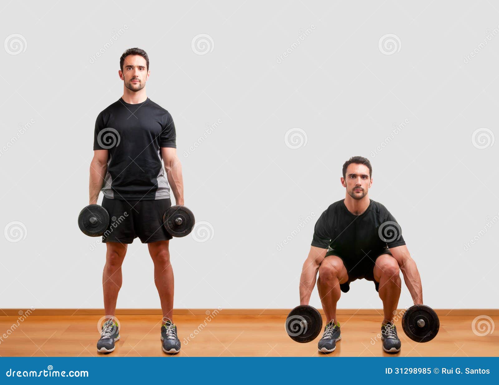 Dumbbell Squat stock image. Image of coach, healthy, squat - 31298985
