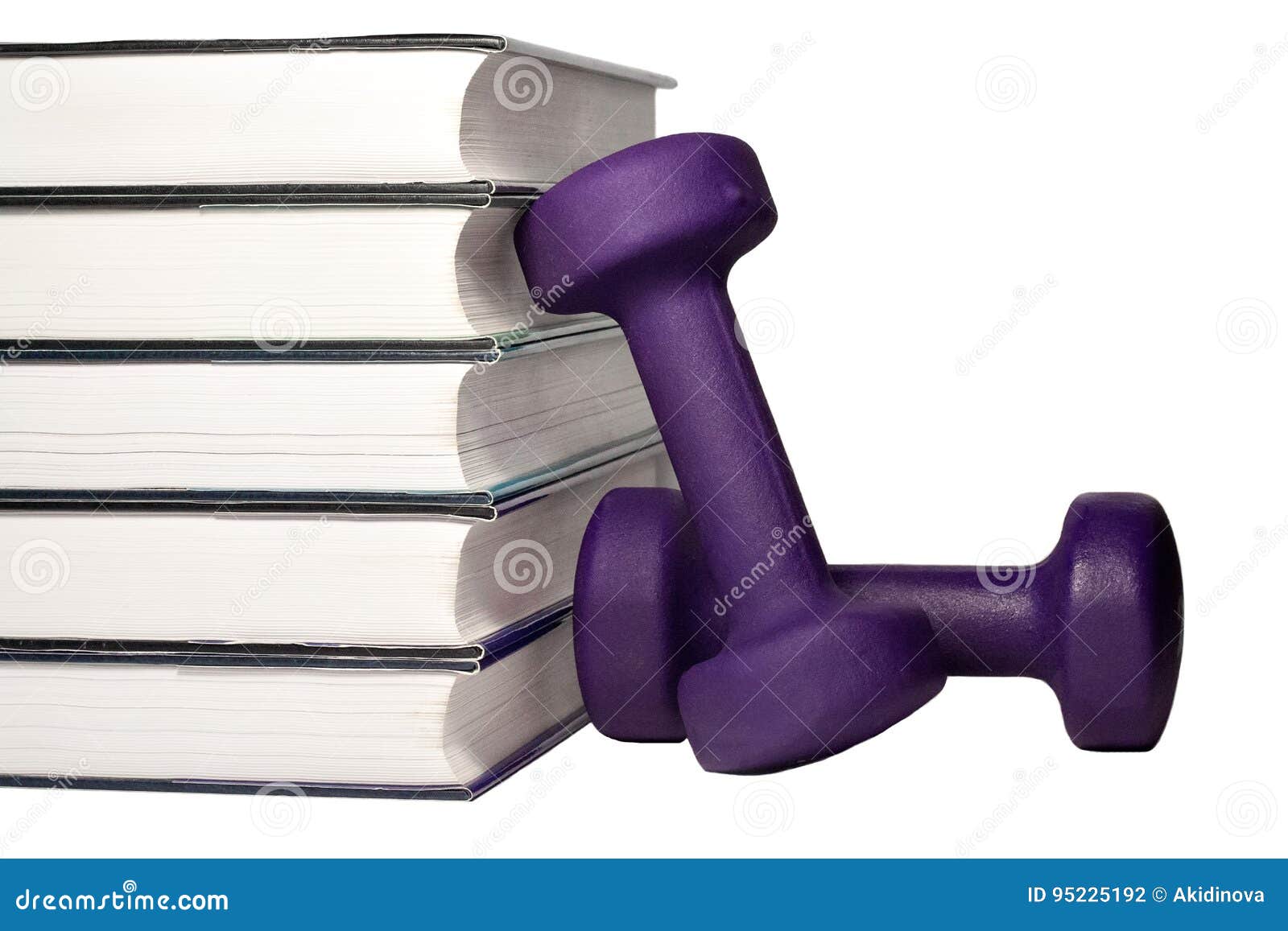 A Dumbbell and Stack of Books for the Concept of Learning To Be Fit and ...
