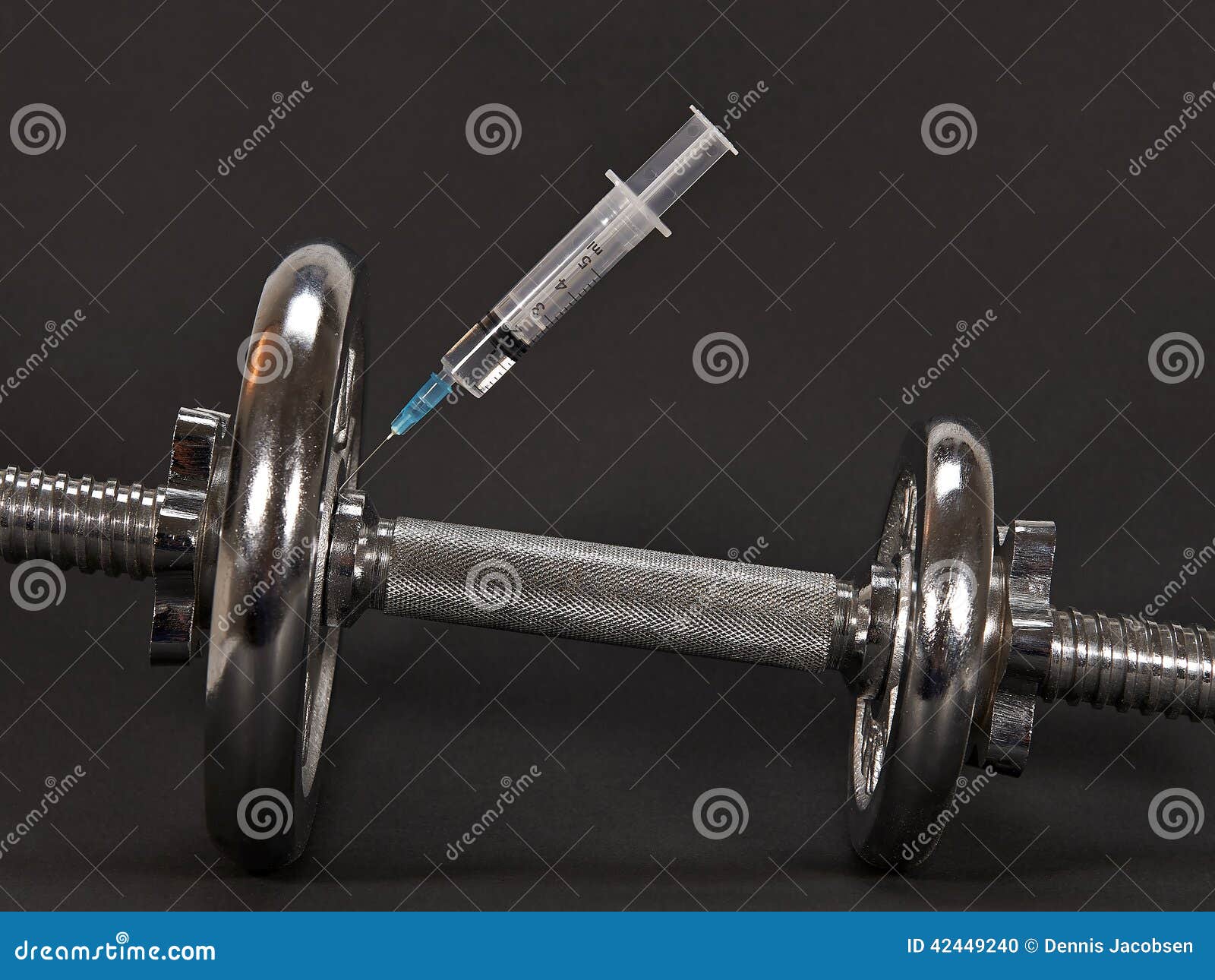 Dumbbell and syringe stock photo. Image of cheat, performance - 42449240
