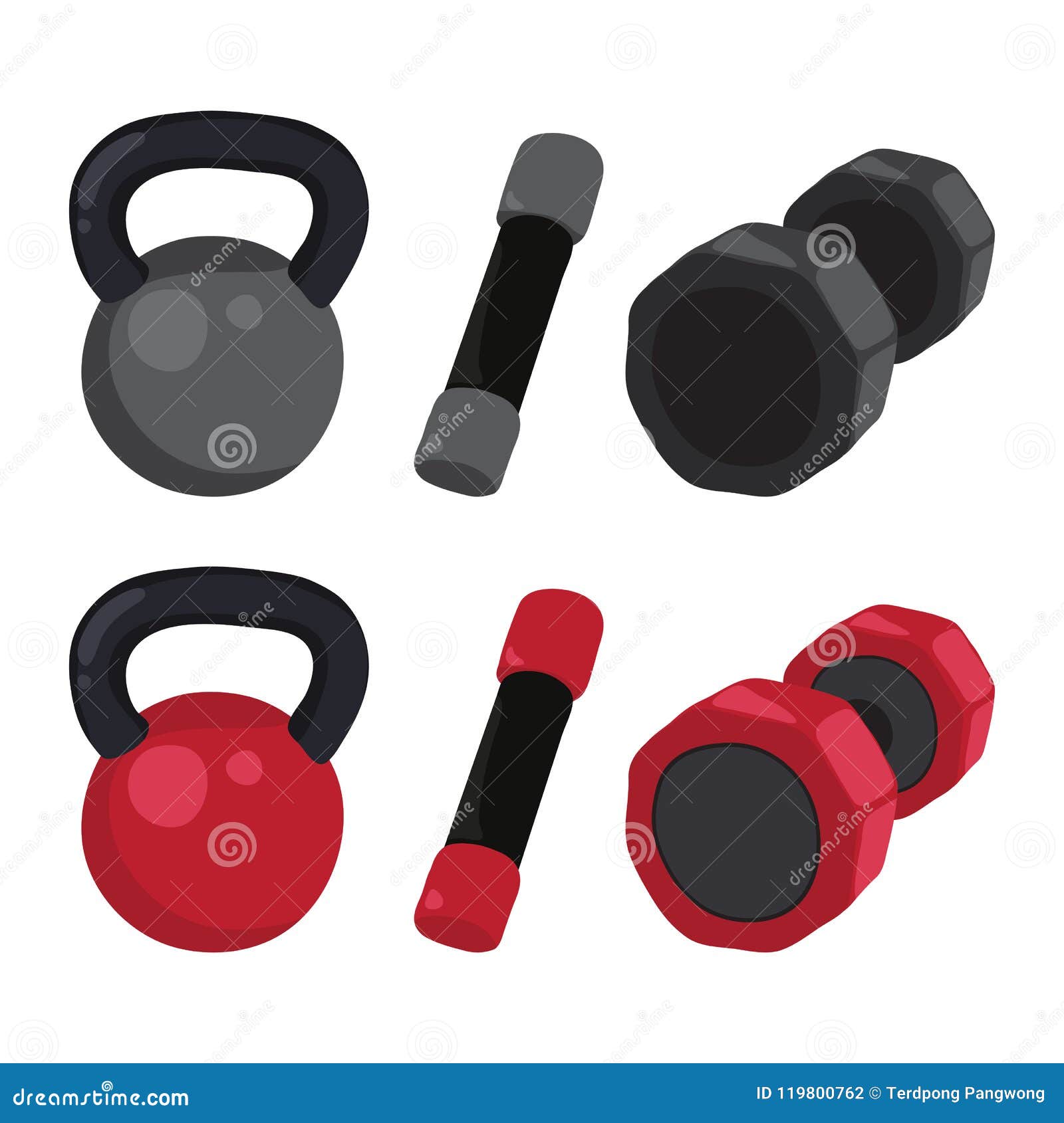 Dumbbell Vector Collection Design Stock Illustration - Illustration of ...