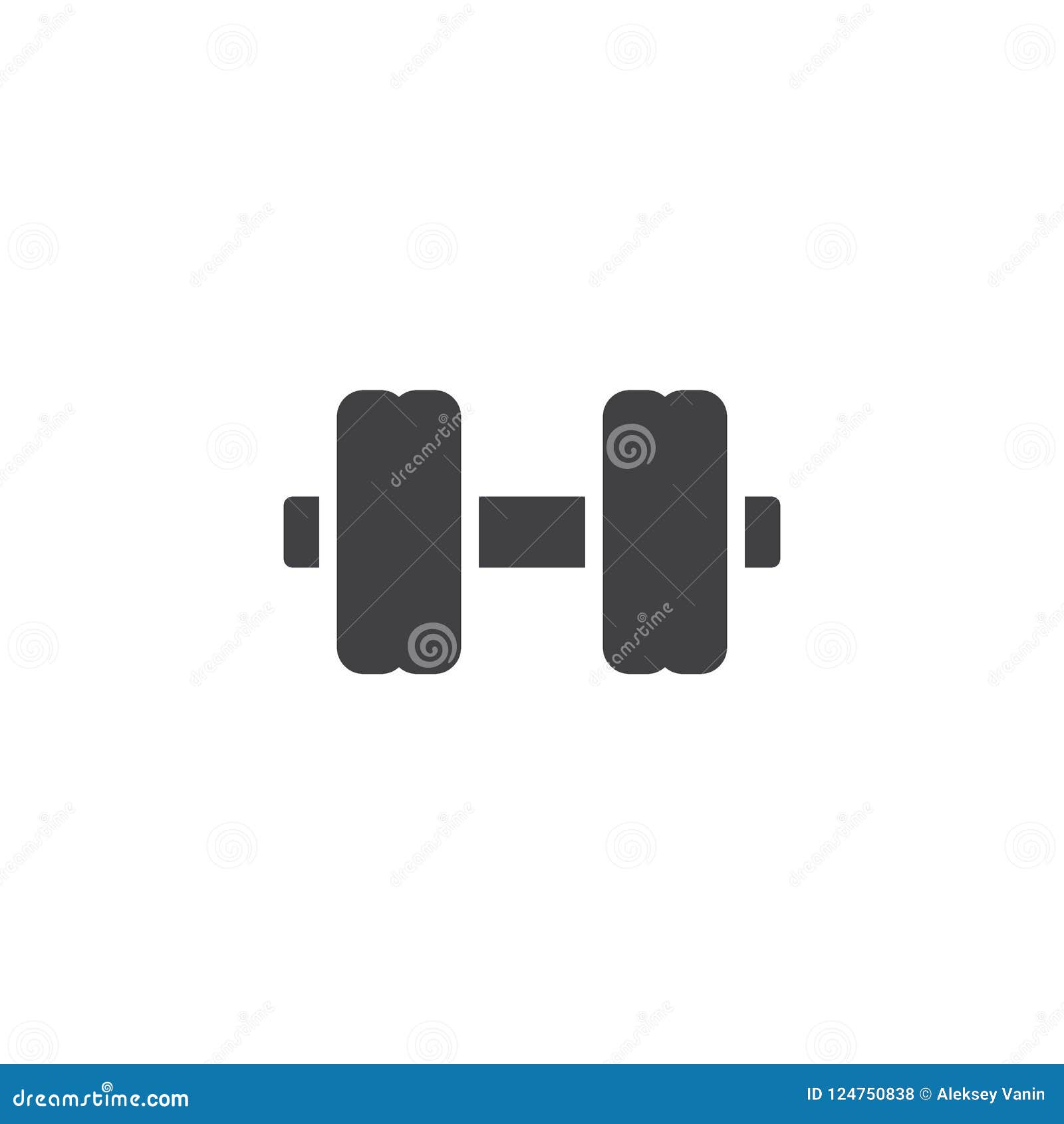Dumbbell vector icon stock vector. Illustration of single - 124750838