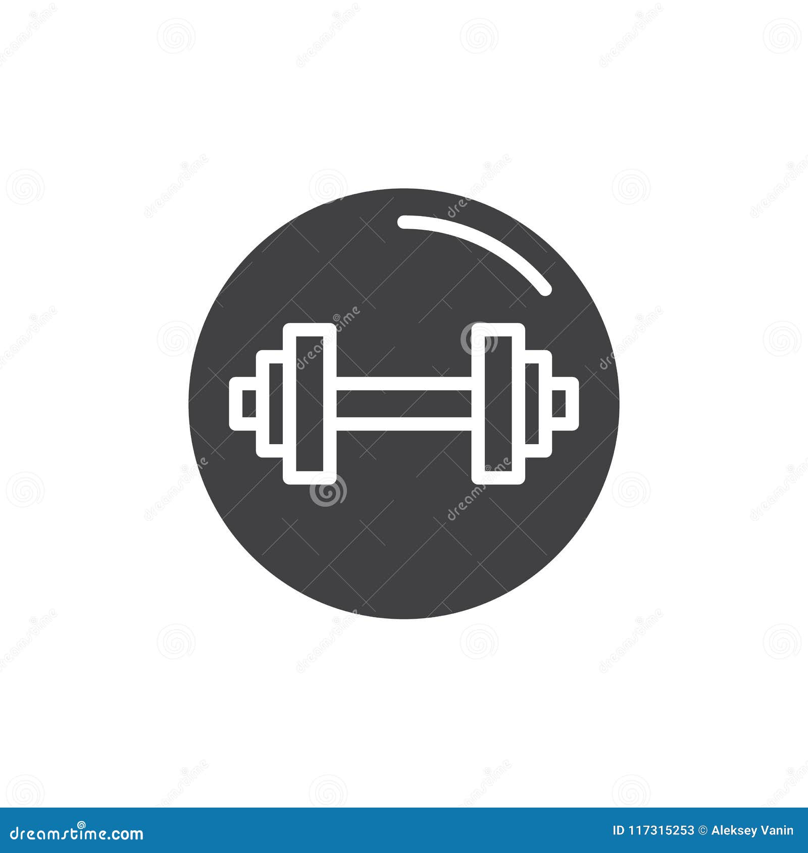Dumbbell vector icon stock vector. Illustration of exercise - 117315253