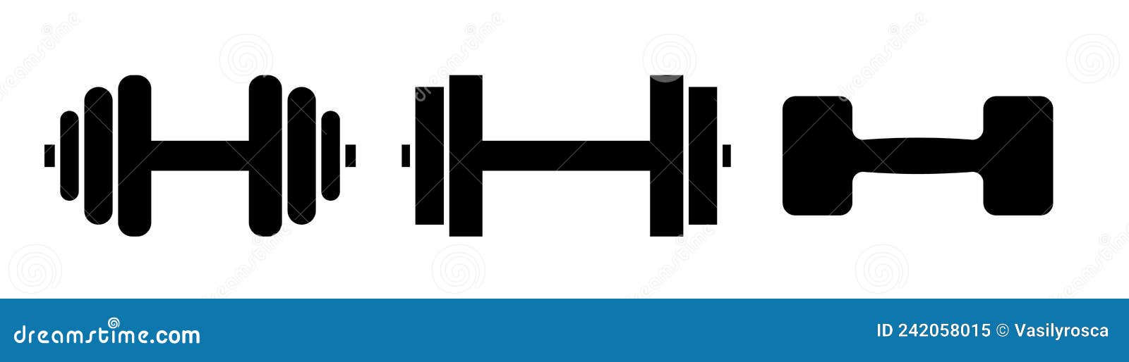 Dumbbell Vector Icon Logo Silhouette Gym Heavy Athletic Shape. Web Icon ...