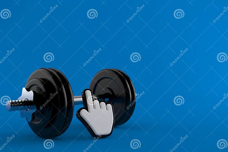 Dumbbell with web cursor stock illustration. Illustration of isolated ...