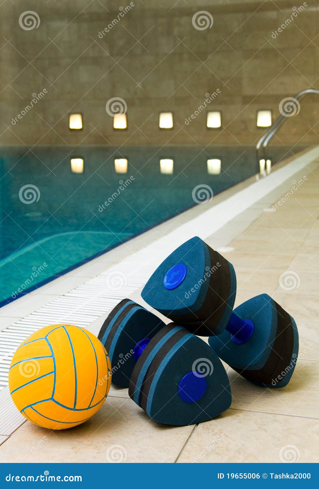 Dumbbells and Ball stock photo. Image of water, exercise - 19655006
