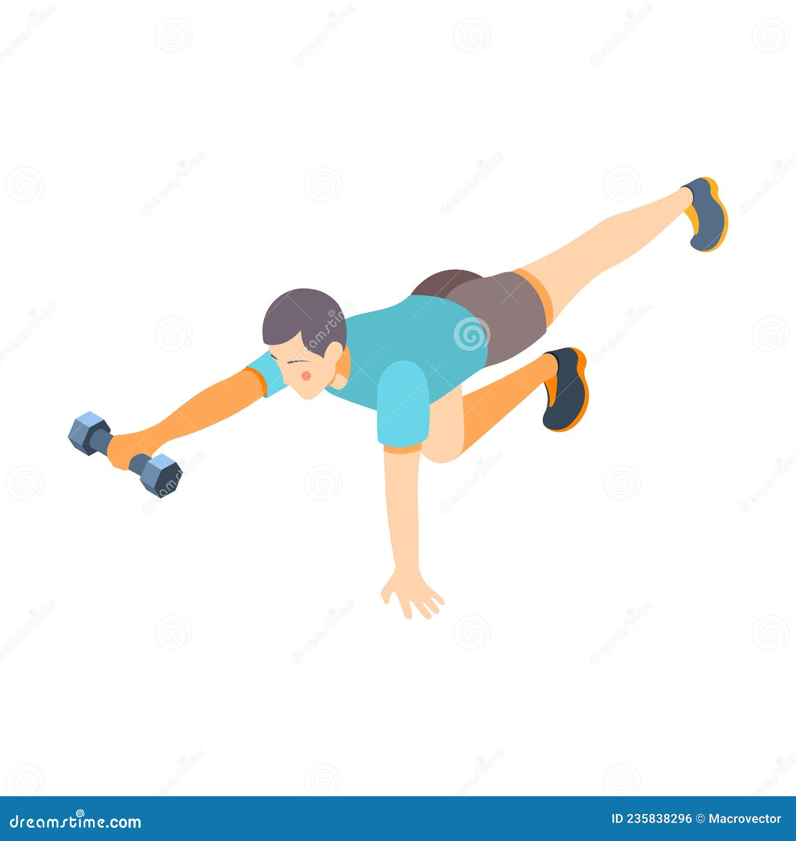 Dumbbells Exercise Isometric Composition Stock Vector - Illustration of ...