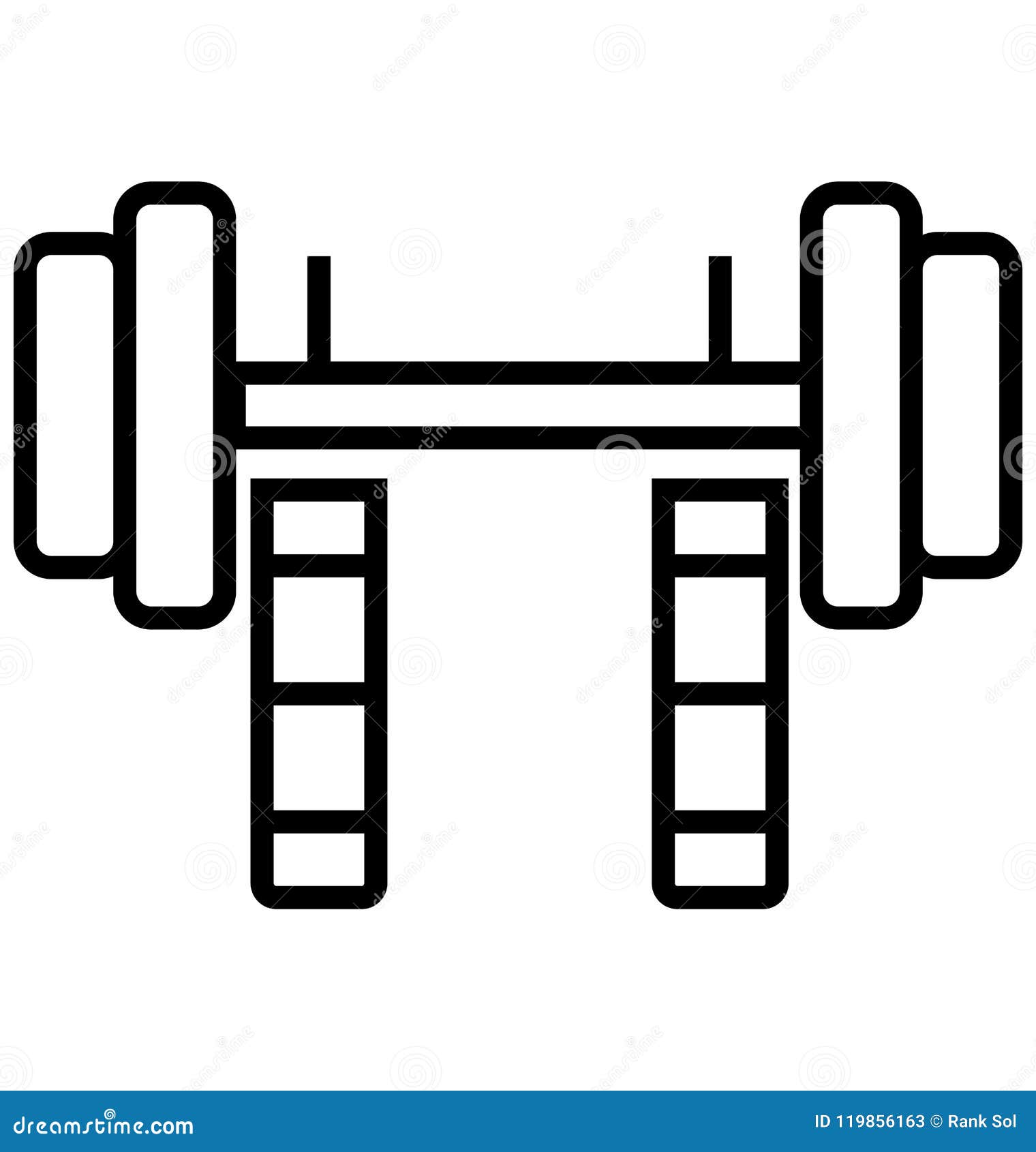 Dumbbells Line Isolated Vector Icon Fully Editable Stock Vector ...