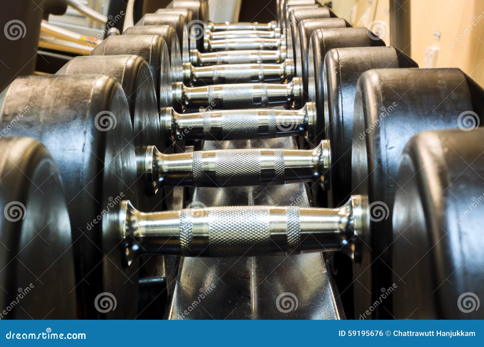 Dumbbells on Rack Background. Stock Photo - Image of background, dark ...