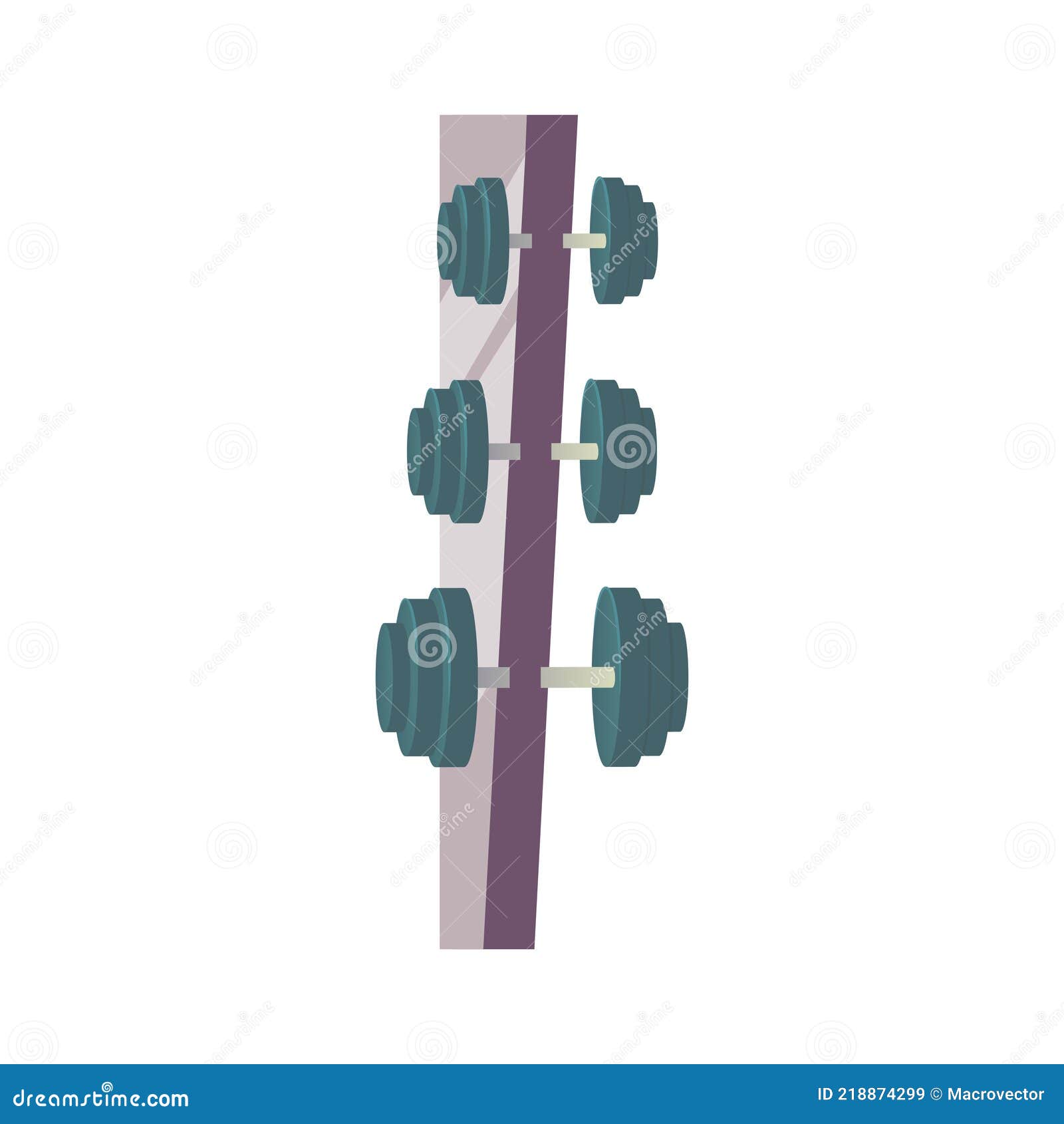 Dumbbells on Rack Composition Stock Vector - Illustration of exercise ...