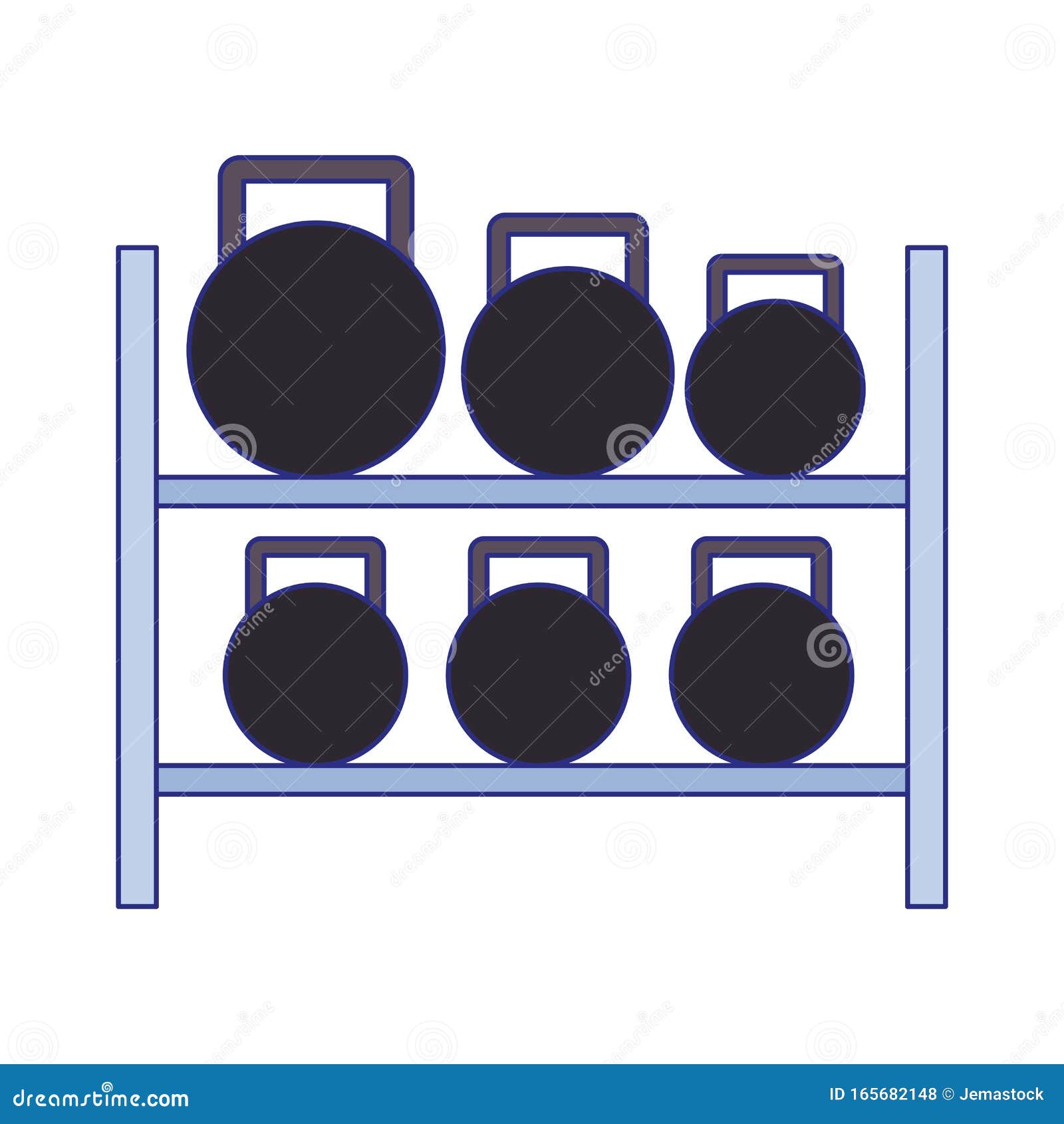 Dumbbells Rack Icon, Flat Design Stock Vector - Illustration of healthy ...