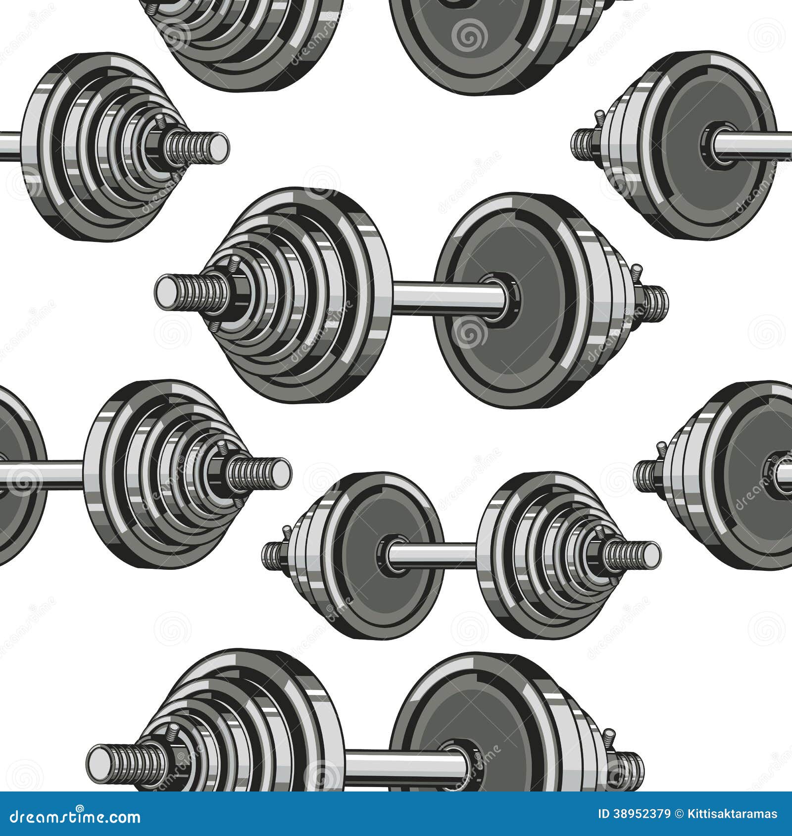 Dumbbells Seamless Pattern. Stock Vector - Image: 38952379