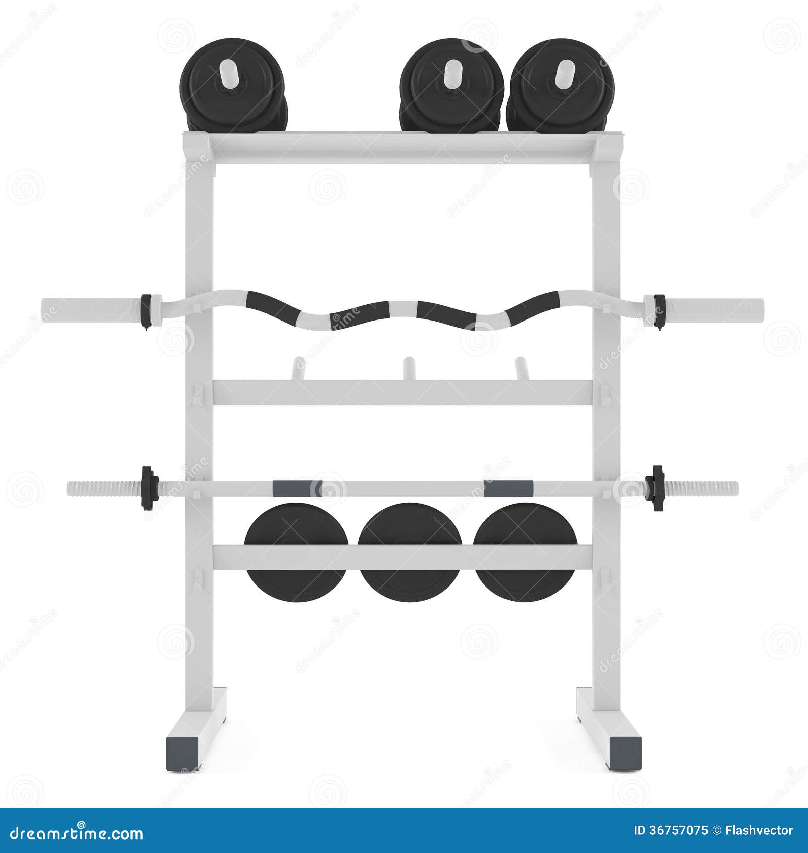 Dumbbells and Weights on a Rack Stock Illustration - Illustration of ...