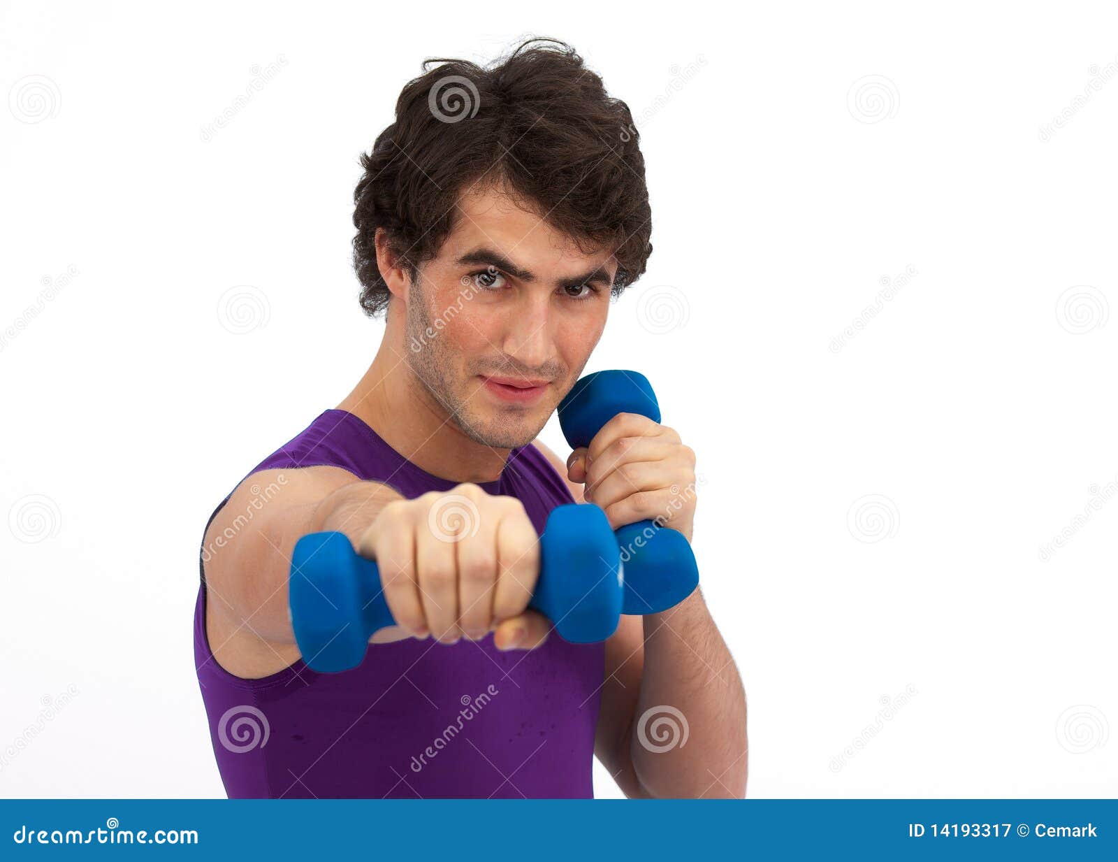 Dumbell boxing workout stock image. Image of adult, portrait - 14193317