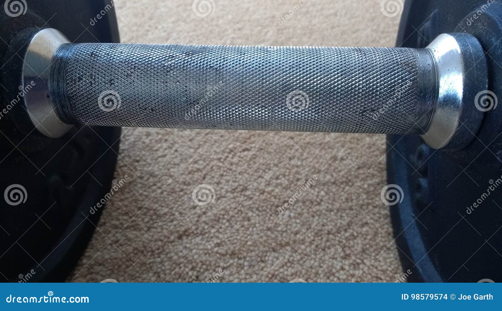 Dumbell grip stock photo. Image of metal, dumbbell, floor - 98579574