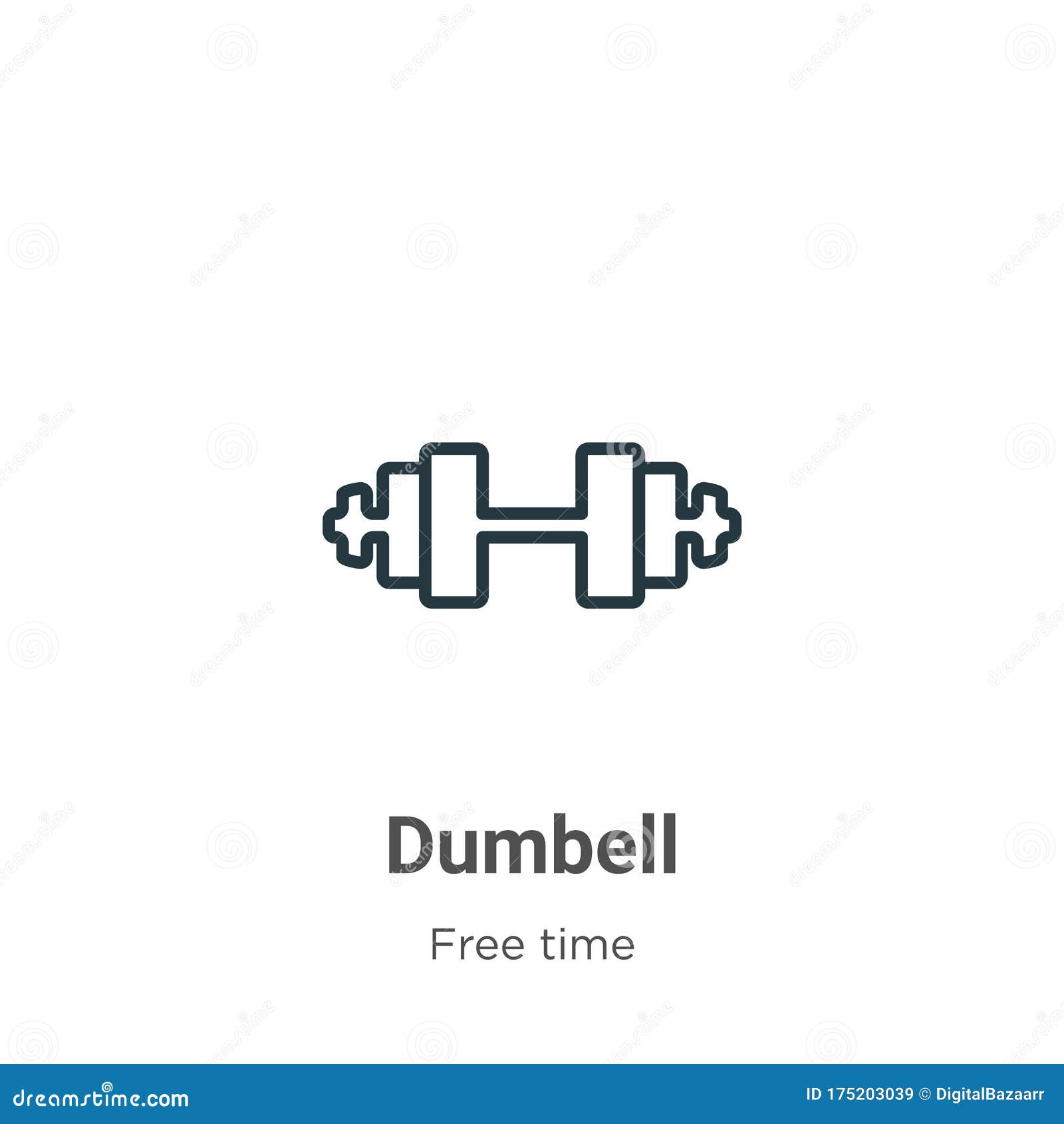 Dumbell Outline Vector Icon. Thin Line Black Dumbell Icon, Flat Vector ...