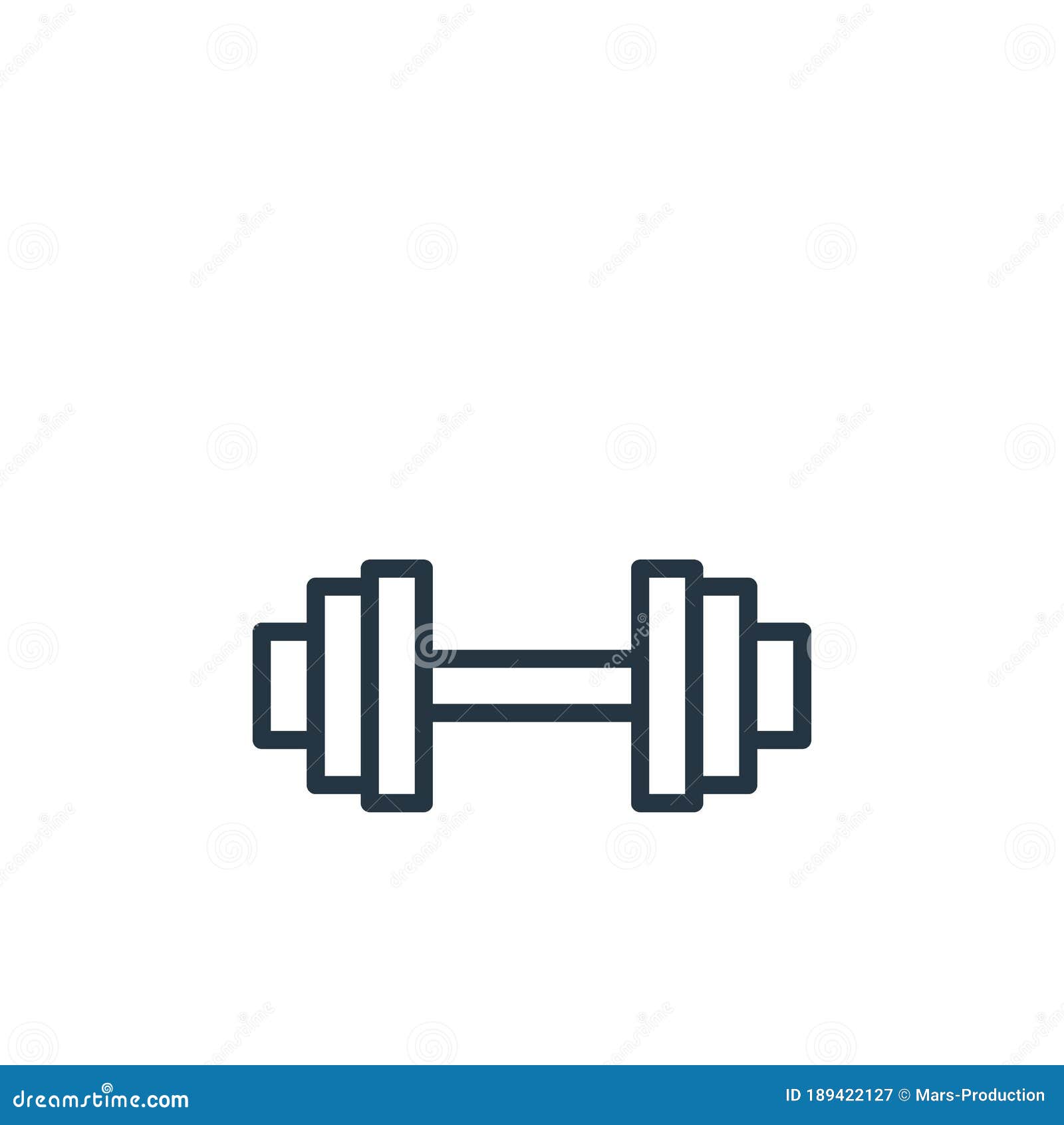 Dumbell Vector Icon Isolated on White Background. Outline, Thin Line ...