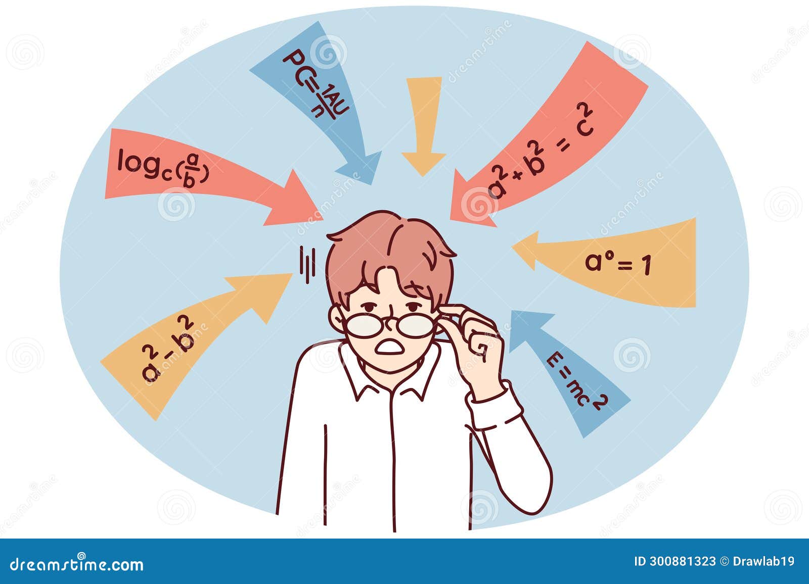 Dumbfounded Guy Touches Glasses after Seeing Math Formulas Given in ...